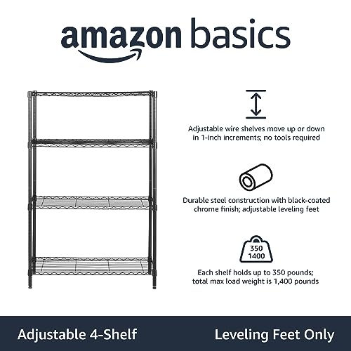 Amazon Basics 4-Shelf Heavy Duty Steel Storage Rack SL-SUAM-7