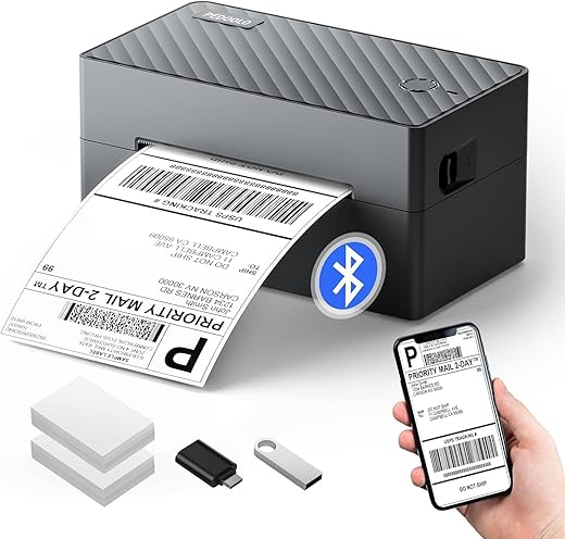 PEDOOLO Bluetooth 4x6 Thermal Shipping Label Printer BY-482BT