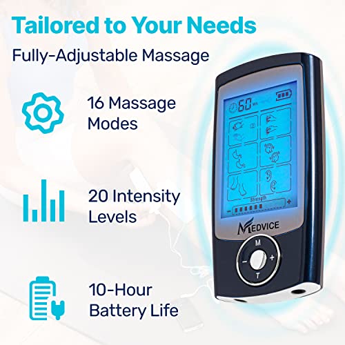 MEDVICE Rechargeable Tens Unit Muscle Stimulator MV950 Pain Relief