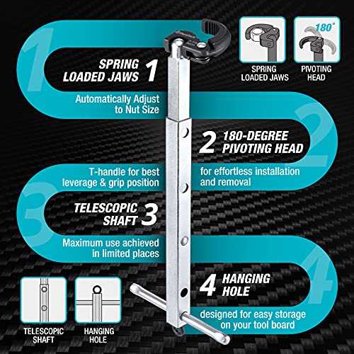 DURATECH Telescoping Drain Remover Tool for Basins & Tubs