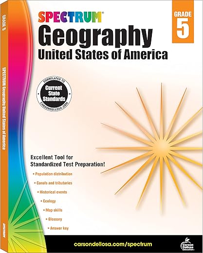 Grade 5 US Geography Workbook Ages 10-11 Educational Resource