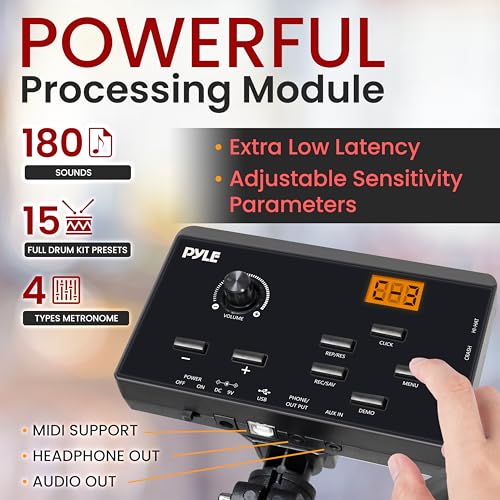 Pyle Electronic Drum Set with Mesh Pads PEDKITPRO62 by Sound Around